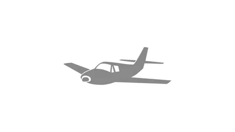 Airplane shape icon gray color animation... | Stock Video | Pond5