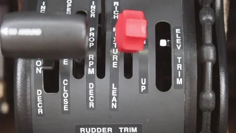 Airplane Throttle Quadrant Piper Malibu ... | Stock Video | Pond5