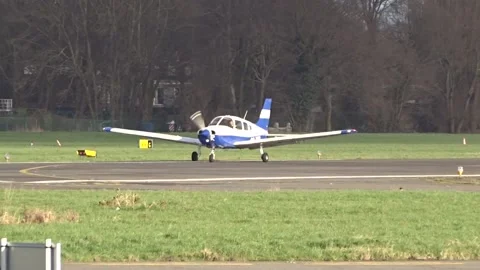 Airplane Vacating the Runway in Beautifu... | Stock Video | Pond5