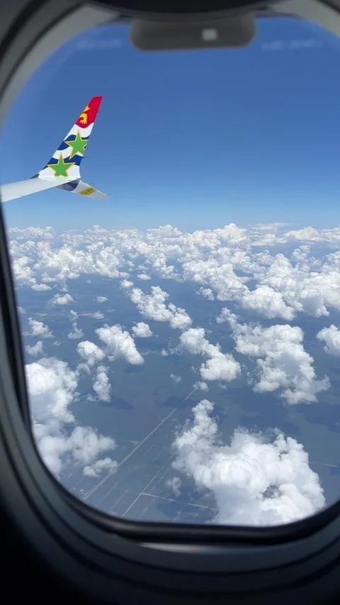 An airplane wing flying over farm land z... | Stock Video | Pond5