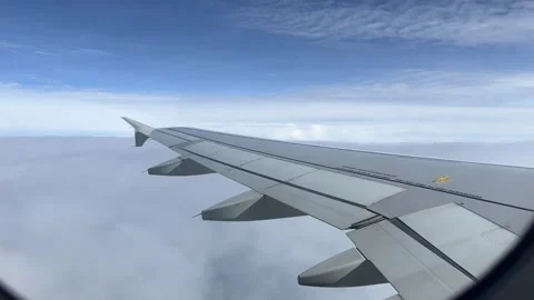 Airplane Wing Window View During Flight ... | Stock Video | Pond5