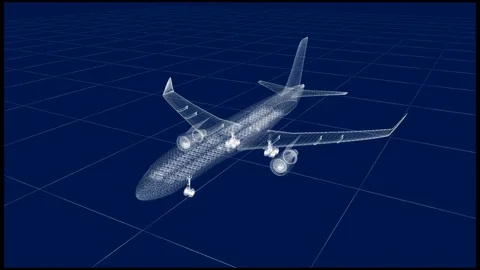 Airplane wire model , isolated on white.... | Stock Video | Pond5