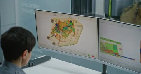 Airport Checkpoint: Female TSA Worker Co... | Stock Video | Pond5