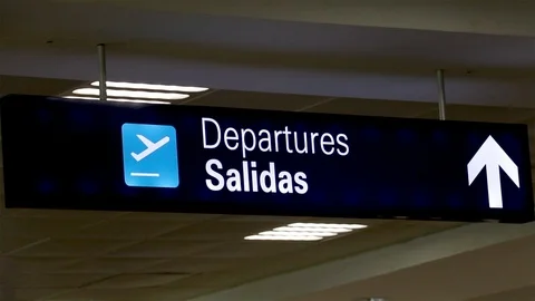 Airport departure sigh close up. Airport... | Stock Video | Pond5