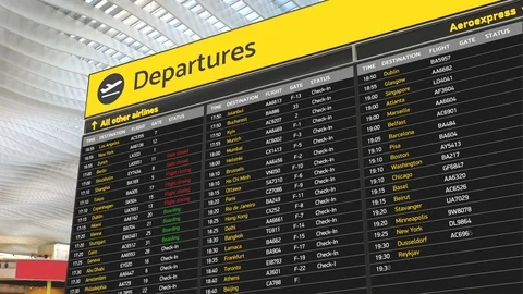 Departures Screen Stock Footage ~ Royalty Free Stock Videos | Pond5