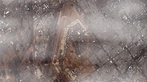 Airport map runway track aerial satellit... | Stock Video | Pond5