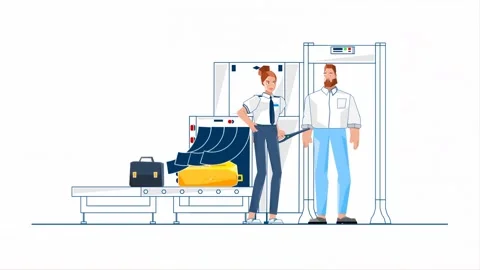 Airport Security Check: Baggage Scan and... | Stock Video | Pond5