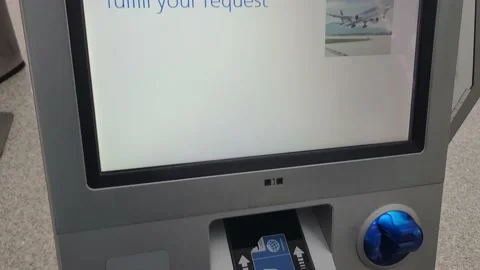 Airport Tag Your Bags Kiosk Product Mach... | Stock Video | Pond5