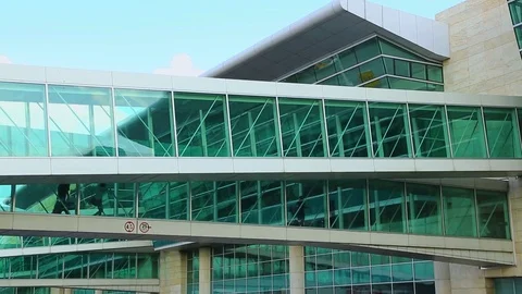 Airport Terminal Glass Tunnel to the Air... | Stock Video | Pond5