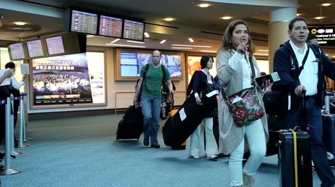 Airport terminal of international arriva... | Stock Video | Pond5