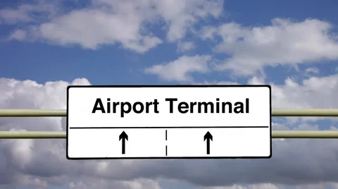 Airport terminal sign. | Stock Video | Pond5