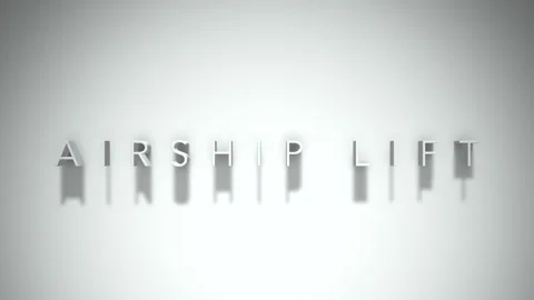 airship lift 3D title animation white te... | Stock Video | Pond5