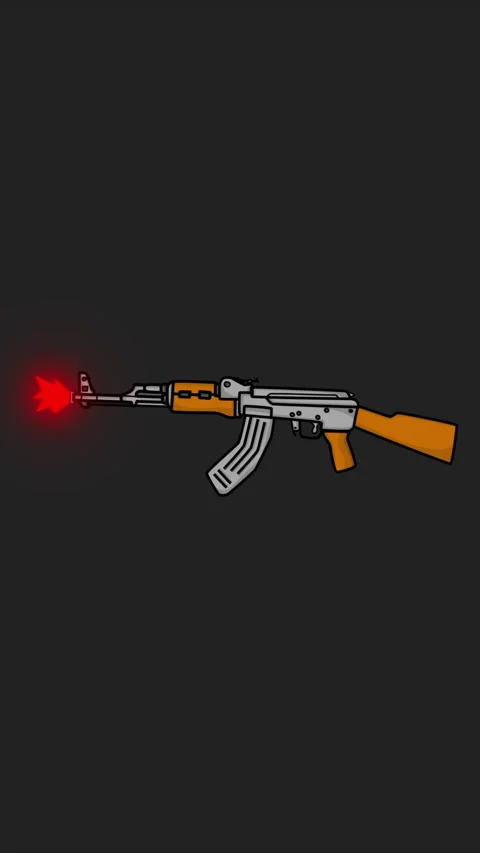 AK-47 Gun 2D Game Weapon Vertical | Stock Video | Pond5