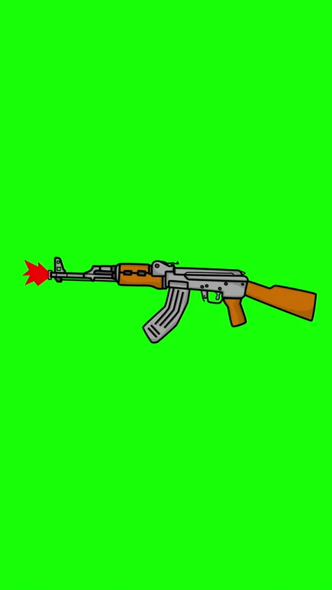 AK-47 Gun 2D Game Weapon Vertical Green ... | Stock Video | Pond5