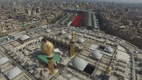 Al-Abbas Mosque in the city of Karbala- ... | Stock Video | Pond5