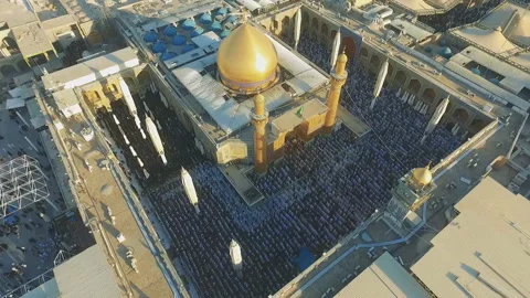 Al-Abbas Mosque in the city of Karbala- ... | Stock Video | Pond5