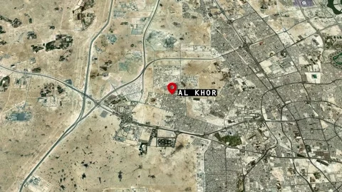 Al Khor Qatar City Map Animation, larges... | Stock Video | Pond5