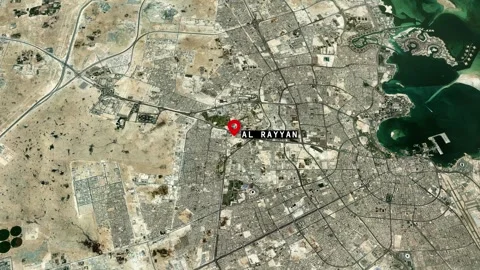 Al Rayyan Qatar City Map Animation, larg... | Stock Video | Pond5