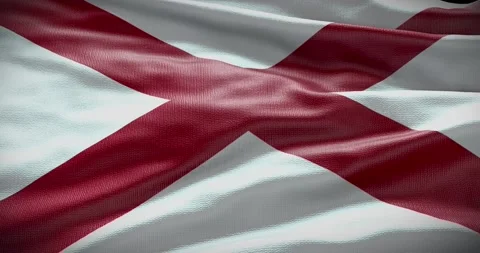 Alabama state flag waving background. 4K... | Stock Video | Pond5