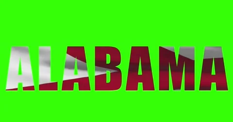 Alabama state name on green screen with ... | Stock Video | Pond5