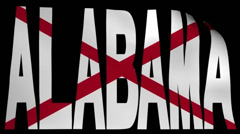 Alabama text with fluttering flag animat... | Stock Video | Pond5