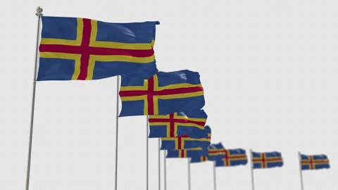 Aland Row Of Flags Animation Include Al... | Stock Video | Pond5