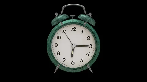 Alarm clock animation, isolated on black... | Stock Video | Pond5