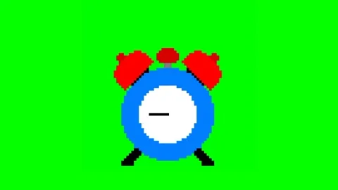 Alarm clock pixel art 2D animation on gr... | Stock Video | Pond5