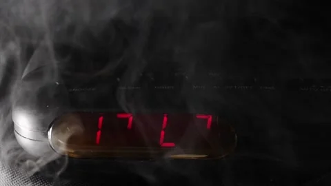 Alarm clock ringing man's hand slapping ... | Stock Video | Pond5