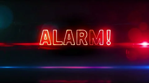 Alarm warning neon symbol abstract loopa... | Stock Video | Pond5