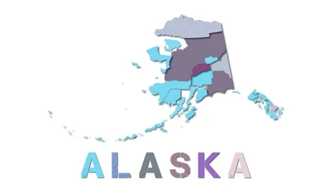 Alaska map with paper regions. Animated ... | Stock Video | Pond5