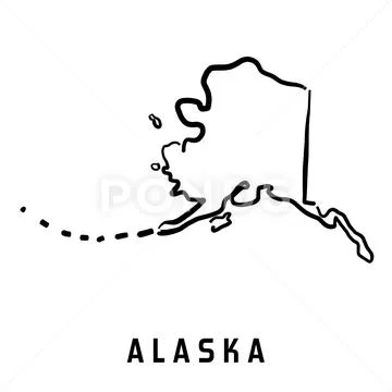 Alaska simple logo. State map outline - smooth simplified US state ...