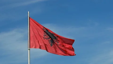 Albania Albanian Flag Stock Footage ~ Royalty Free Stock Videos | Pond5