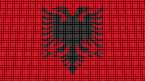 Albania Flag animated in pixel grid styl... | Stock Video | Pond5