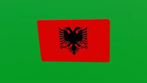 Albania Flag card animation on green scr... | Stock Video | Pond5