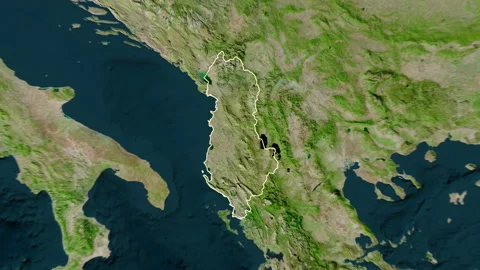 Albania map - solid. Regions. Satellite. | Stock Video | Pond5