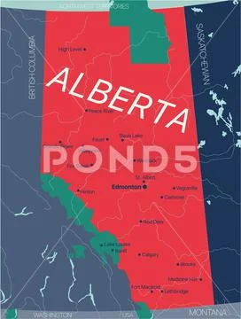 Alberta province vector editable map of the Canada: Graphic #148075601