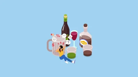 Alcohol abuse and addiction 3d animation | Stock Video | Pond5
