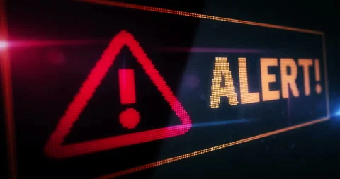 Alert symbol light flashing on digital d... | Stock Video | Pond5