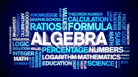 Algebra animated tag word cloud,animatio... | Stock Video | Pond5