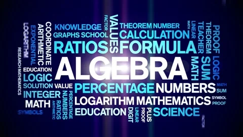Algebra animated tag word cloud,animatio... | Stock Video | Pond5