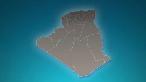 algeria country map with zoom in Realist... | Stock Video | Pond5