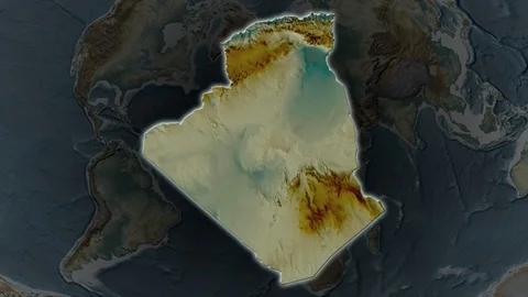 Algeria - hub of the world. Relief | Stock Video | Pond5