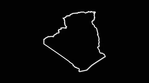 Algeria map self drawing outline animati... | Stock Video | Pond5