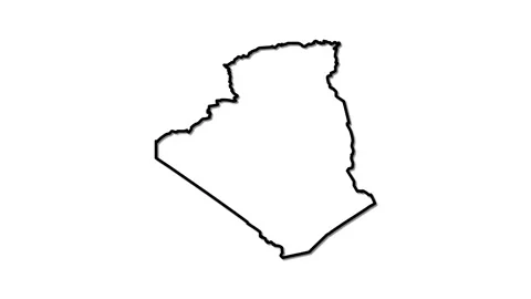Algeria map self drawing outline animati... | Stock Video | Pond5