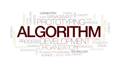 Algorithm animated word cloud, text desi... | Stock Video | Pond5