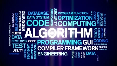 Algorithm animated word cloud,animation ... | Stock Video | Pond5