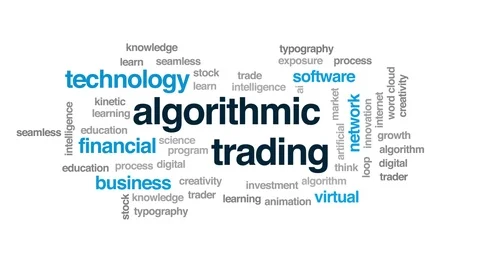 Algorithmic trading animated word cloud.... | Stock Video | Pond5