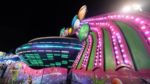 Alien Abduction Carnival ride at the fai... | Stock Video | Pond5