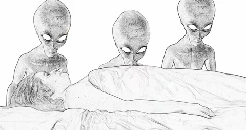 Alien Abduction Sketch Drawings | Stock Video | Pond5